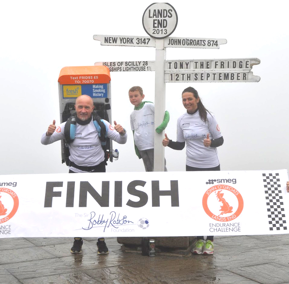 TONY ‘THE FRIDGE’ – A VERY COOL FINISH TO EPIC CHARITY CHALLENGE